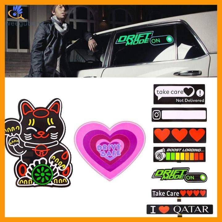 【COD】Auto/Moto Various Styles Car Window Electric Safety Signs LED Car ...