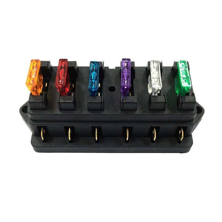 6 Way Fuse Holder Box Car Vehicle Automotive Circuit Blade Fuse Block ...