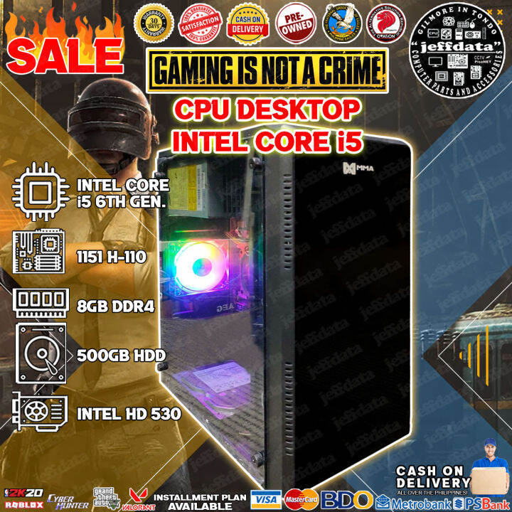 Cpu Desktop Intel Core i5 6th Gen 8gb ram 500gb HDD Onboard Black Case ...
