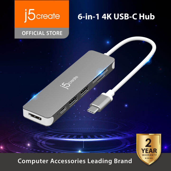 [Official Exclusive] j5create JCD353 6-in-1 Hab USB-C USB-C to 4K HDMI ...