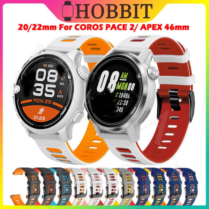 20 22mm Sport Silicone Strap For COROS PACE 2 PACE2 APEX Pro APEX 46 ...