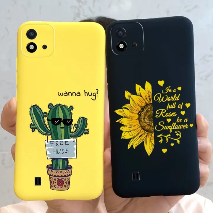 Realme C11 (2021) Case Soft Sunflower Cactus Painted Phone Cover For ...