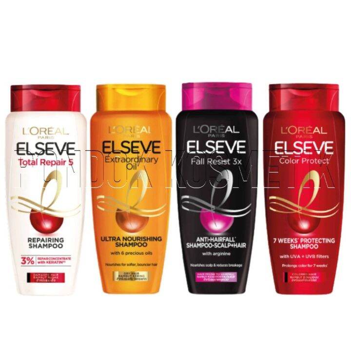 LOREAL PARIS ELSEVE SHAMPO FALL RESIST/ TOTAL REPAIR/ EXTRAORIDINARY ...