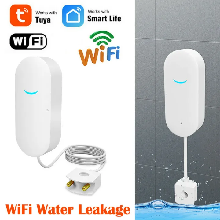 Smart WiFi Water Leak Sensor Flood Tuya Leakage Level Overflow Detector ...