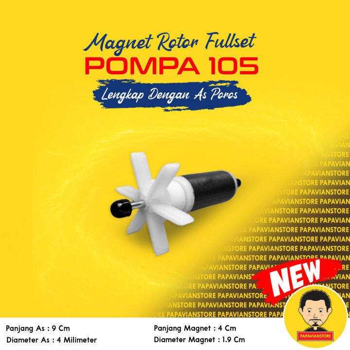 Kipas Magnet Rotor Fullset As Shaft Stainless Steel Pompa Poros 4mm ...