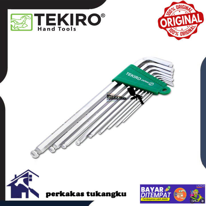 Kunci L Set Tekiro 9pcs Ballpoint Hex Key Long Kunci L Tekiro Original ...