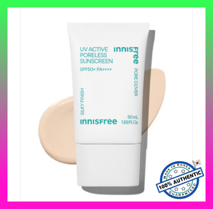 innisfree UV Active Poreless Sunscreen SPF50+ PA++++ 50mL | Lazada