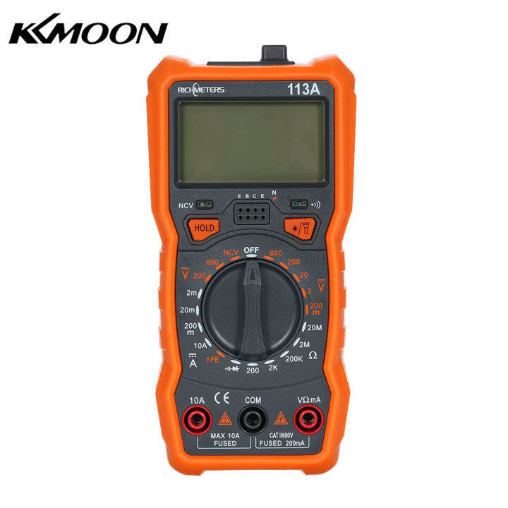 KKmoon RICHMETERS RM113A NCV Digital Multimeter 2000 Counts HFE AC/DC ...