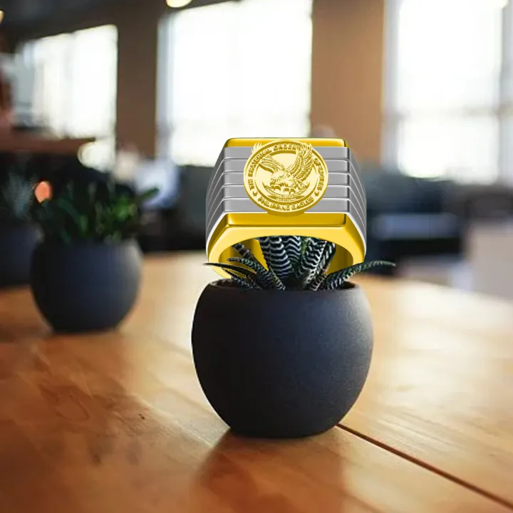 TFOE PE Kuya/ATE Ring , Silver Surround Golden Plated Brass, The ...