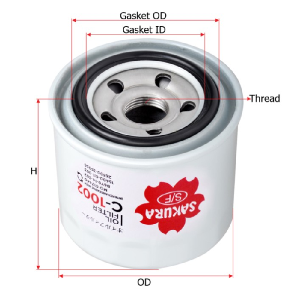 FILTER OLI COLT MINICAB MAZDA FORD T120 SS HYUNDAI SAKURA C-1002 ...