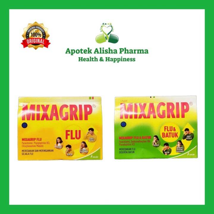 Mixagrip Flu/Mixagrip Flu Batuk Strip 4 Tablet-Mixagrif Flu Batuk Obat ...