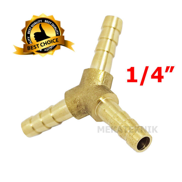 NEPEL SAMBUNGAN SELANG Y 1/4" 6MM KUNINGAN ASLI / NEPEL NEPPLE NIPLE ...