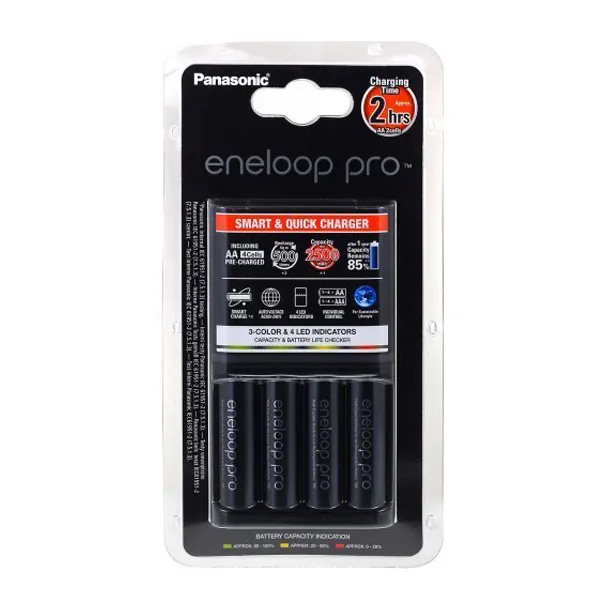 Panasonic Eneloop Rechargeable Aa 4 Pcs 2450mah Quick Pro Charger Kit