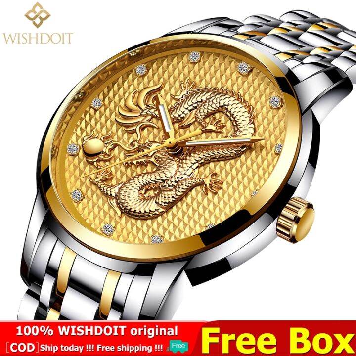 * WISHDOIT Watch For Men Original Waterproof Stainless Business Quartz ...