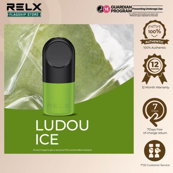 RELX Pod Pro -1 Pod Pack- Ludou Ice 30mg G-STD (Vape Juice) | Lazada PH