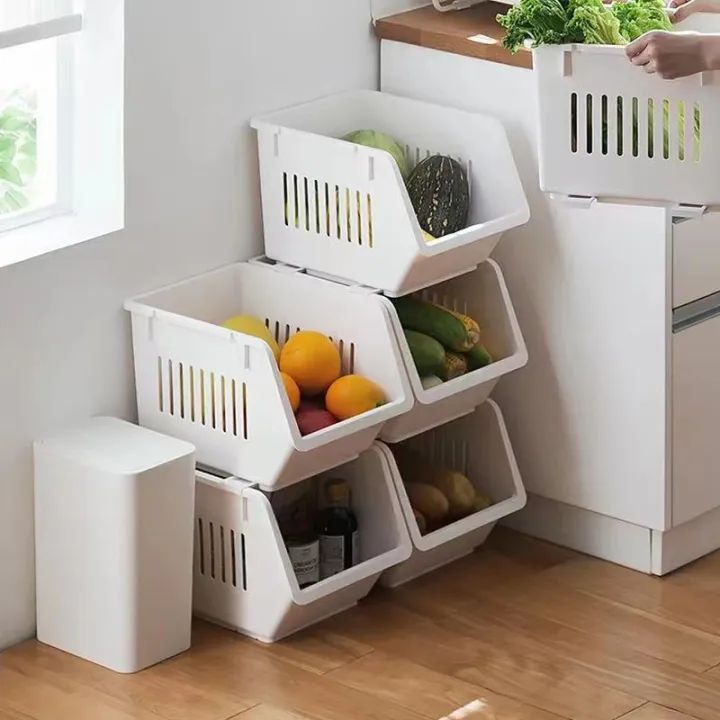 Home Signature Kitchen Stackable Storage Basket Fruit Vegetable Basket ...
