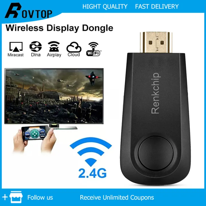 Rovtop HD จอแสดงผล Miracast Plus Airplay HDMI Dongle DLNA Miracast ...