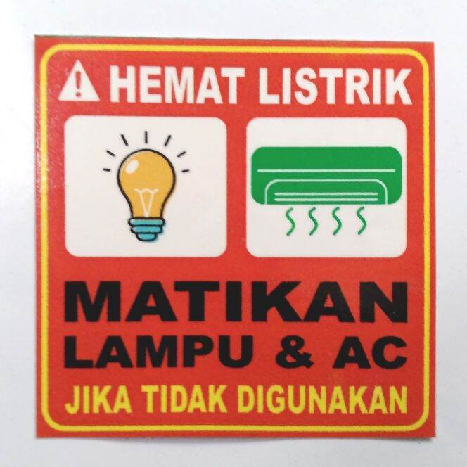 stiker matikan lampu dan ac sticker hemat listrik rumah kantor toko ruangan | Lazada Indonesia
