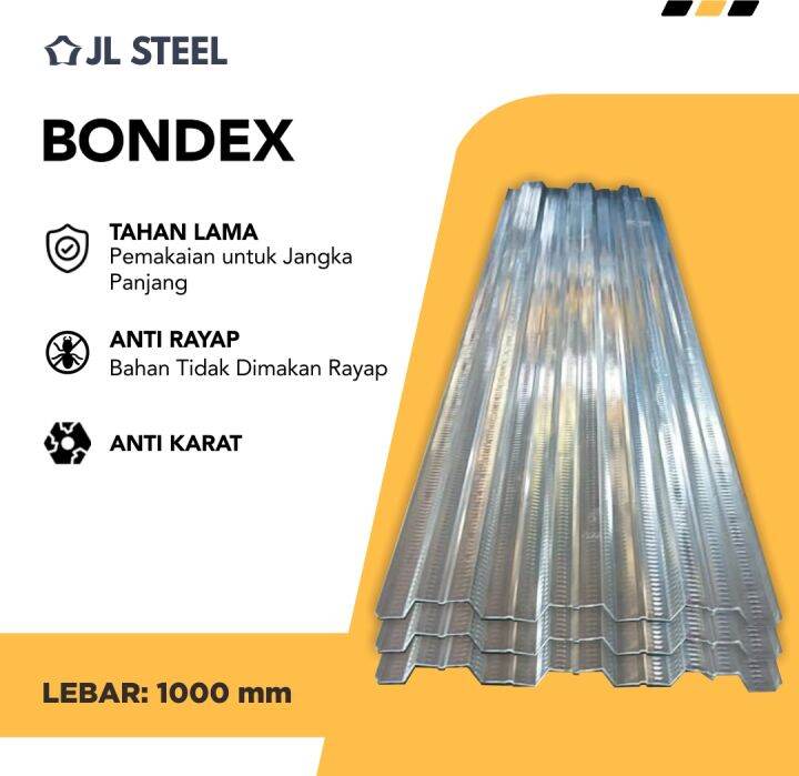JlSteel Bondek Galvanis Cor 0.75 0 75 / Bondex / Floordeck std/ bondek ...