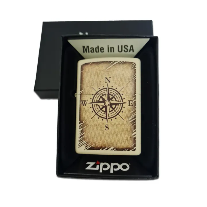 Zippo Lighter cream matte color compass design | Lazada