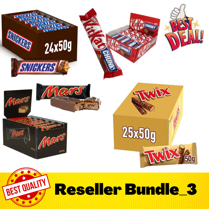 Reseller Bundle 3 (Twix, Kitkat chunky, snickers and mars) | Lazada PH