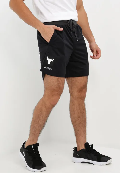 Under Armour Project Rock Mesh Shorts for Men - Black/White | Lazada PH