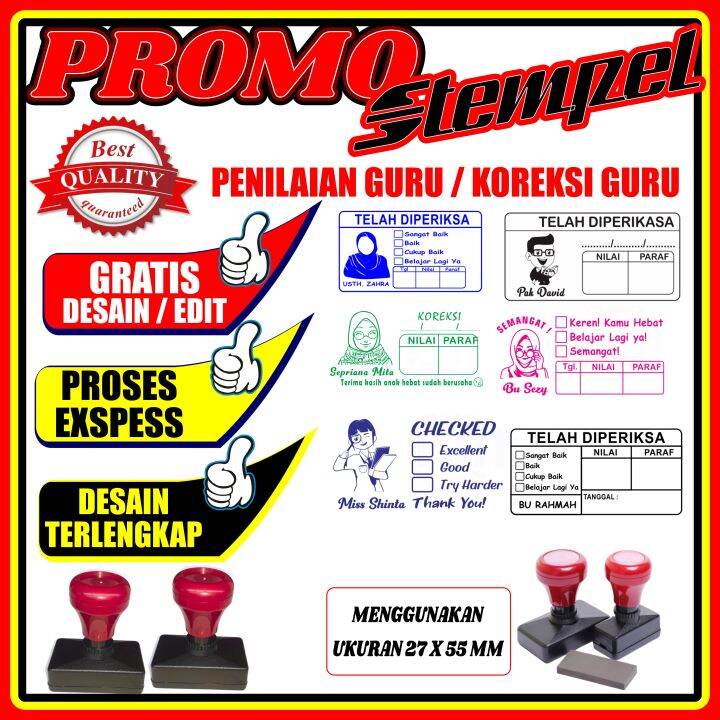 stempel nilai guru / koreksi / cheked / reward | Lazada Indonesia