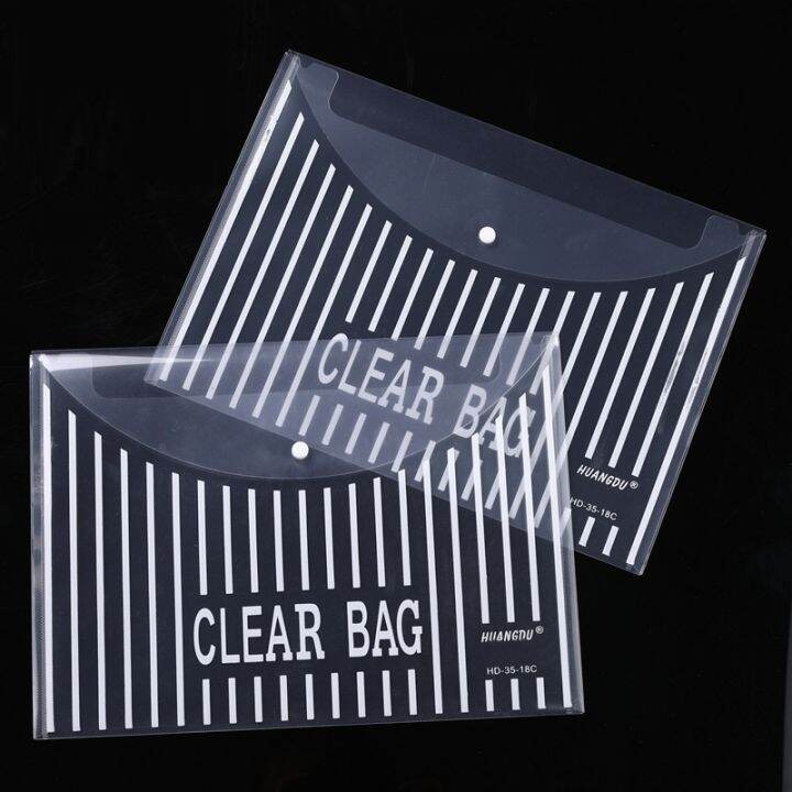 A4 Stripe thicker pocket files on folder extra thick transparent white ...