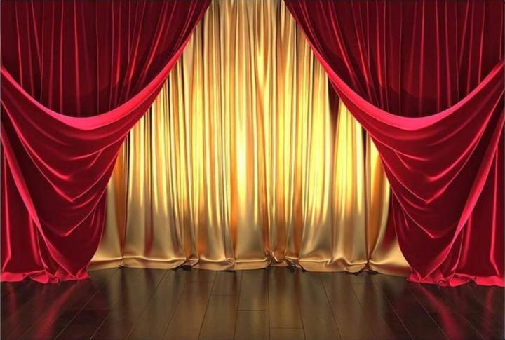 7x5ft Golden Red Curtain Party Photography Backdrop for Graduation ...