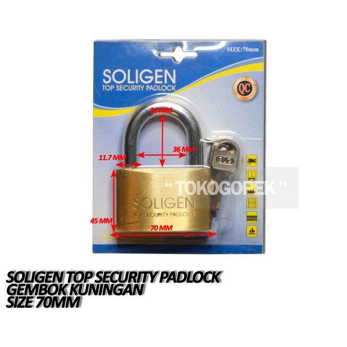 SOLIGEN GEMBOK KUNINGAN 70MM | Lazada Indonesia