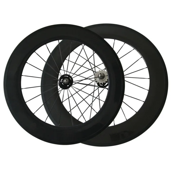 700C Carbon Track Bike Wheelset 25Mm Width 38/50/60/88Mm Depth Clincher Tubular Flip Flop Fixed ...