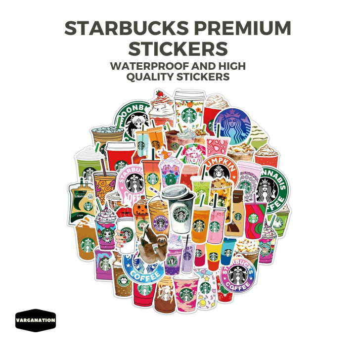 Starbucks Stickers 50 pcs - Cute Coffee Theme Waterproof Sticker ...