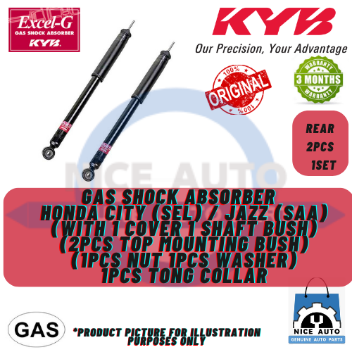 HONDA CITY (SEL) / HONDA JAZZ (SAA) (REAR 2PCS) 100% ORIGINAL KAYABA (KYB) EXCEL-G GAS SHOCK ...