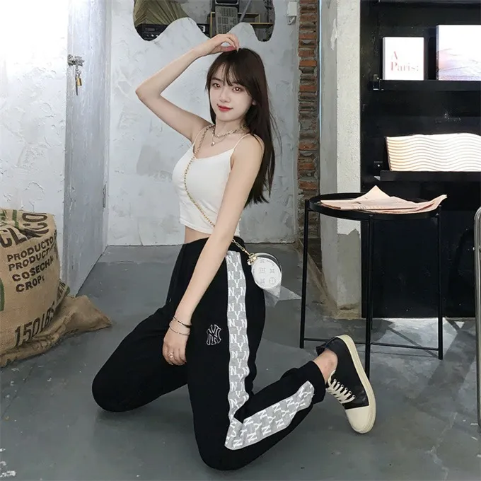 (คุณภาพสูง) รุ่นลิมิเต็ด NewMLB ใหม่ฤดูใบไม้ผลิพิมพ์ตัวอักษรเต็มรูปแบบกางเกงสำหรับผู้หญิงและ ...