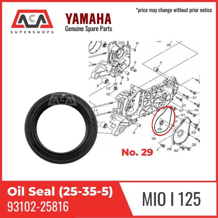 OIL SEAL PULLEY SIDE MIO i125 (93102-25816) (YAMAHA GENUINE PARTS ...