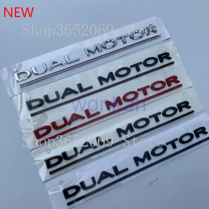 High quality ABS Letters Emblem DUAL MOTOR Underline for TESLA Model 3 ...