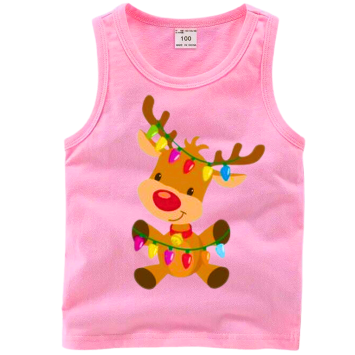 BWM 1PC Christmas Animal Character Prints - Colored Sando for Kids Girl ...