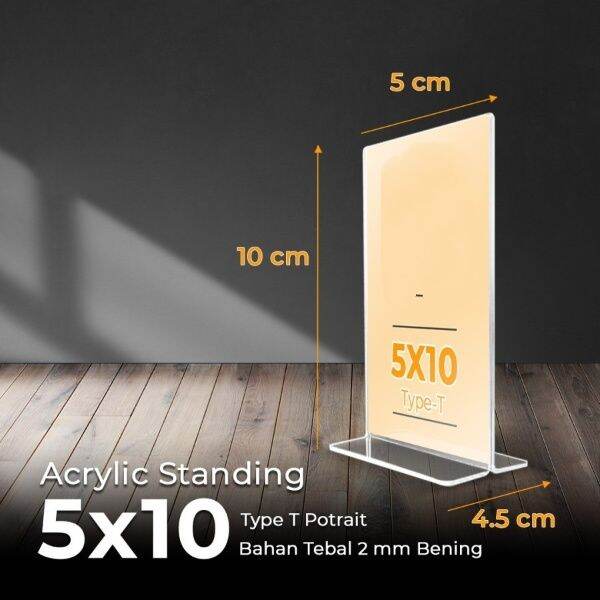 Akrilik Bening Stand 5x10 cm Stand Nomor Meja | Lazada Indonesia