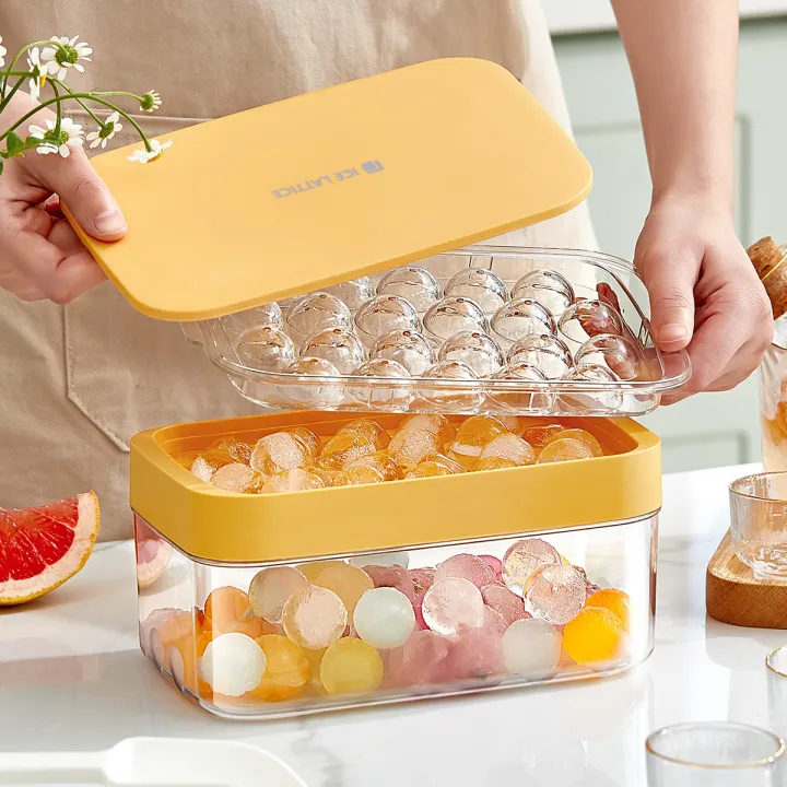 Ice Cube Trays Silicon Bottom Ice Cube Storage Container Box With Lid ...