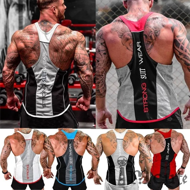 ☸™ Imcute MENS PLAIN GYM VEST TEE BODYBUILDING MUSCLE STRINGER | Lazada PH