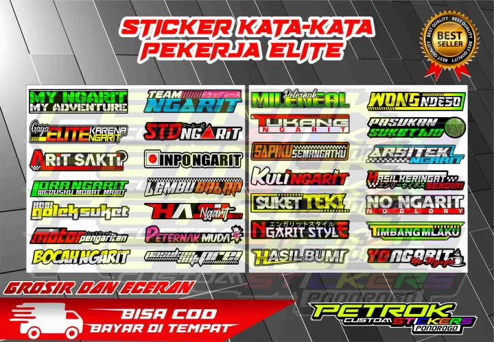 STIKER PAKET KEREN STIKER KATA KATA KARYAWAN NGARIT HOBI NGARIT ...