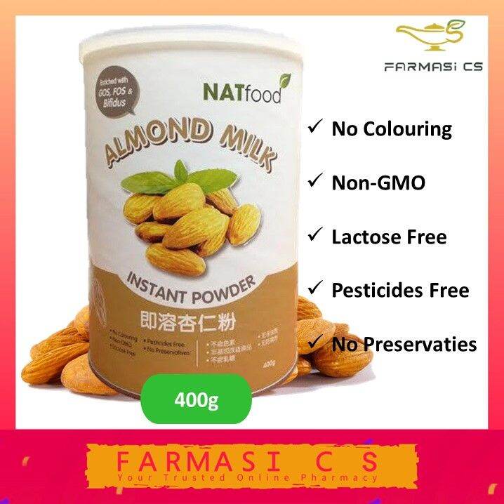 NATFOOD Almond Milk Instant Powder 400g EXP:11/2024 [ Nat food ] | Lazada