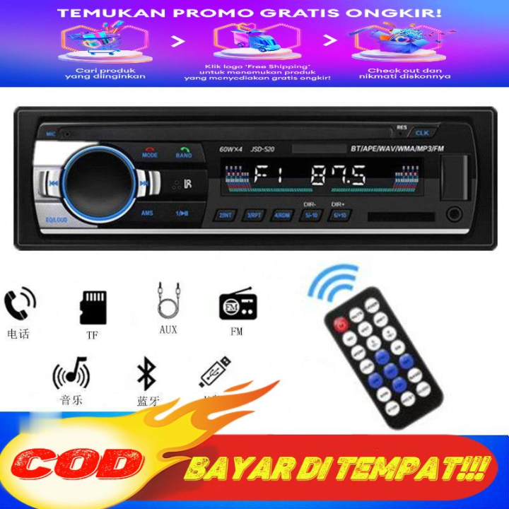 Tape Audio Mobil Multifungsi Bluetooth USB FM RADIO Single Din Audio ...