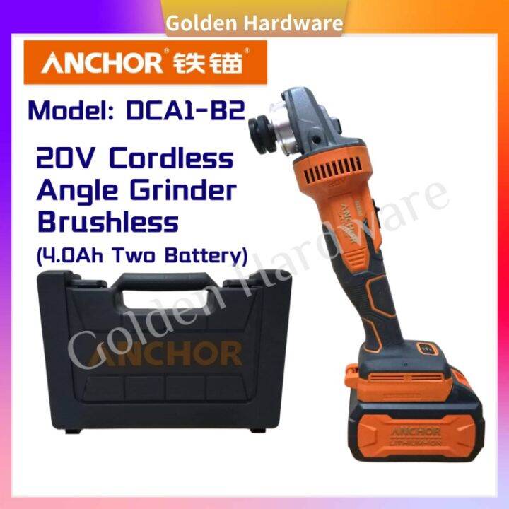 ANCHOR DCA1-B2 Lithum Ion 20V Cordless Brushless Angle Grinder ...