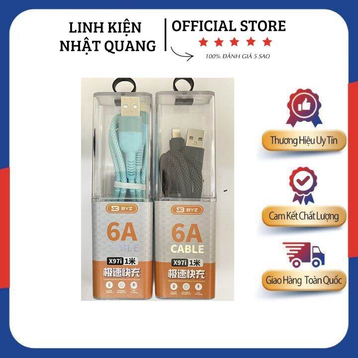 Cáp sạc nhanh type C 6A BYZ X97t chính hãng bảo hành 1 đổi 1 | Lazada.vn