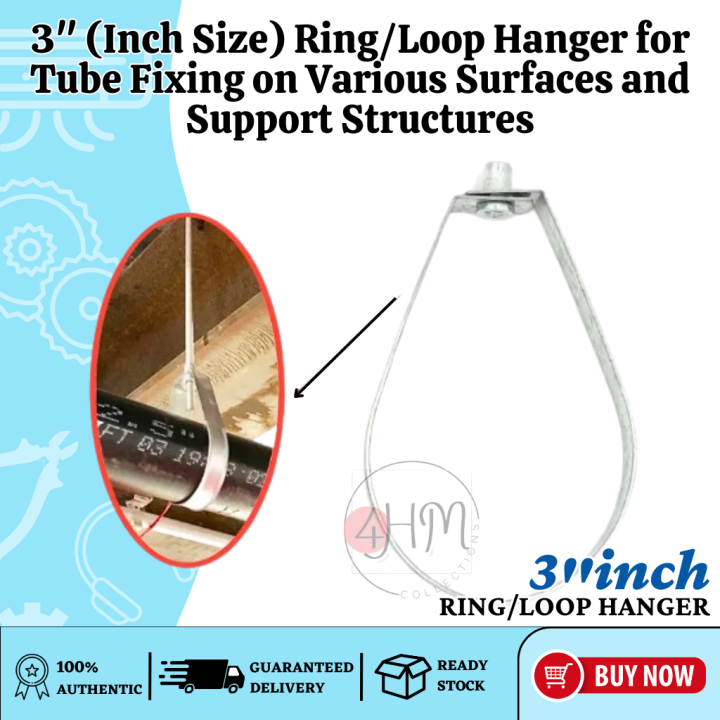 FOURHMC 3" (Inch Size) Ring/Loop Hanger for Tube Fixing on Various ...