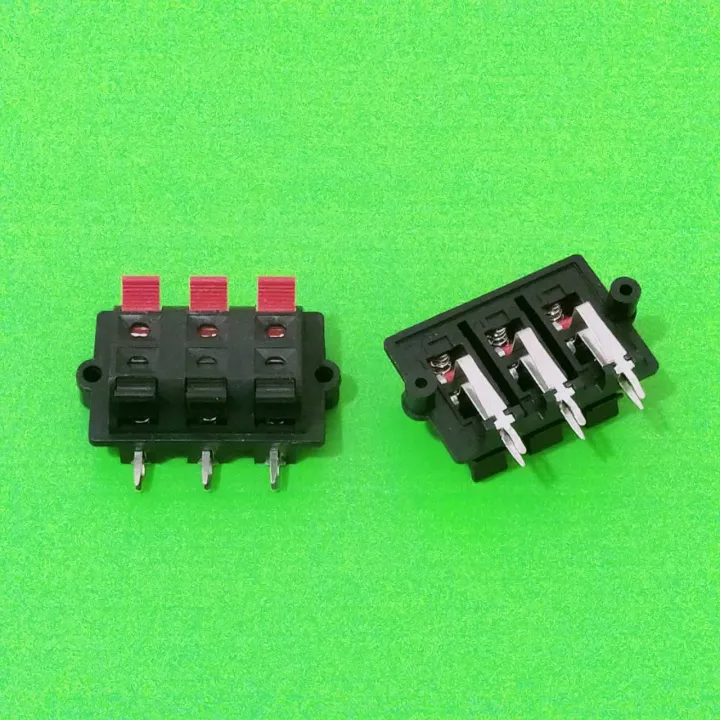 ขั้วปลั๊ก ขั้วต่อ หัวต่อ สาย ลำโพง Audio Push Jack 6 ขา แบบสปริงกด ...