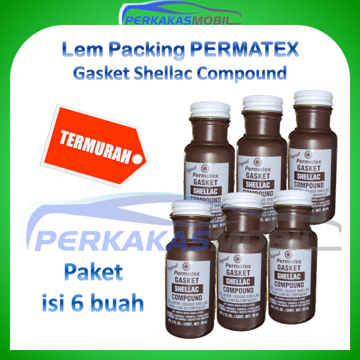 6 buah 6pcs Permatex Lem Perekat paking atau lem packing Mesin atau ...