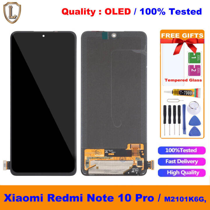 100% Tested OLED Process For Xiaomi Redmi Note 10 Pro Lcd Display Touch ...