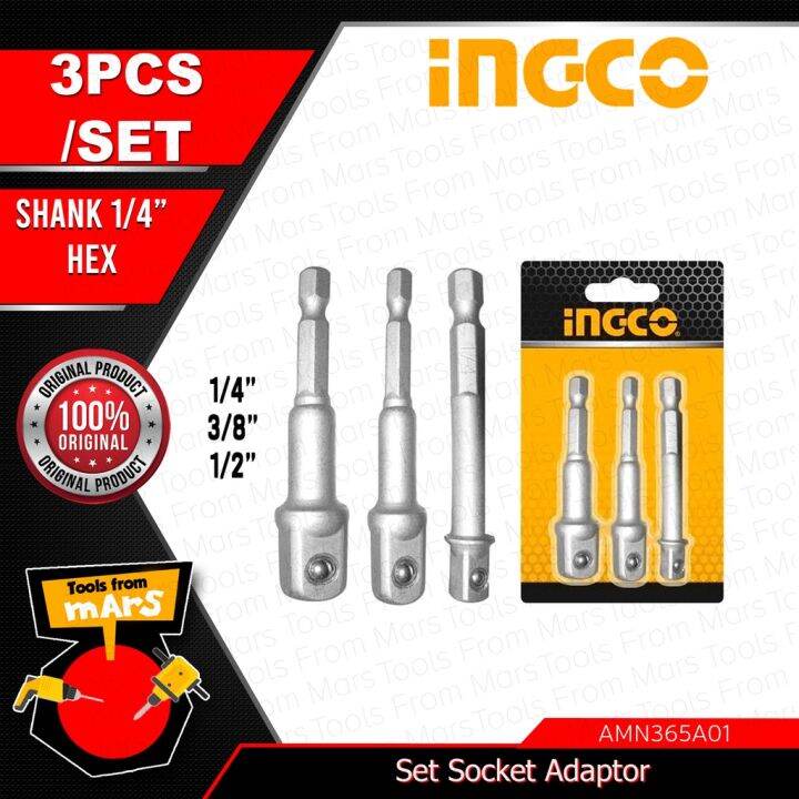 INGCO 3PC Magnetic Nut Set Socket Adaptor for Cordless Drill AMN365A01 ...